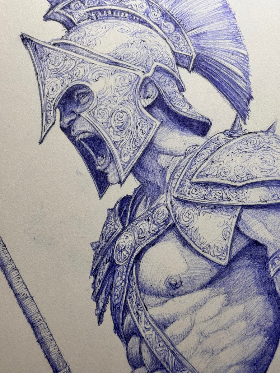 Wrath of Achilles - original drawing – Conrad Keely Art