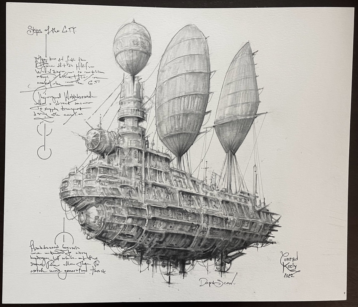 Airship — Original Drawing – Conrad Keely Art