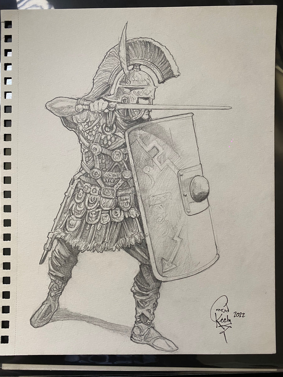 Roman Centurion — Original Drawing – Conrad Keely Art
